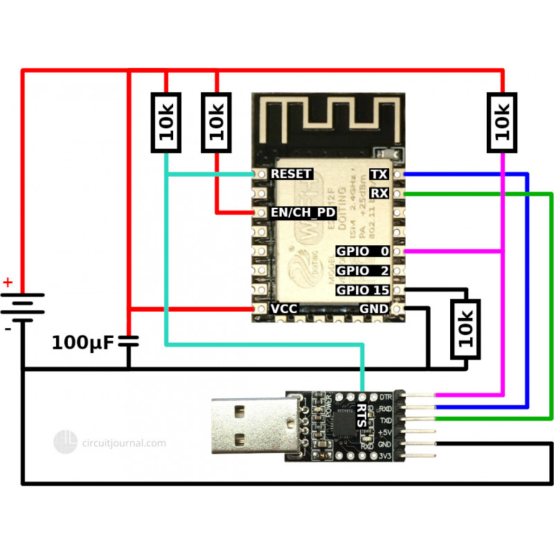 ESP-12E WiFi modul for Arduino